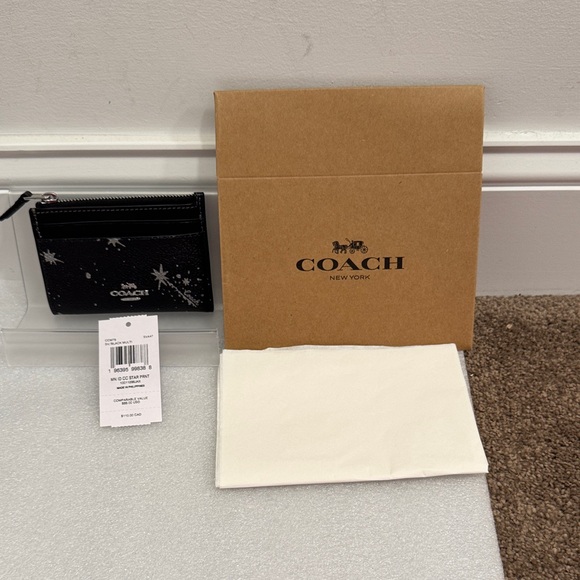 Coach | Accessories | Coach Black Mini Star Print Card Case Keychain ...